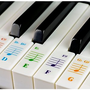 QMG Piano Keyboard Stickers for 88/76/61/54/49/37 Key Large Letter Piano Stickers for Learning, Removable Piano Keyboard Letters, Notes Label for Beginners and Kids, Made in USA