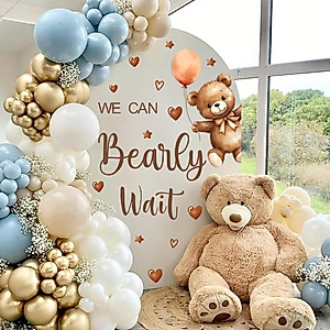 Baby Shower Sign Decorations Decal We Can Bearly Wait Sign for Backdrop Gender Reveal Party Decoration for Balloon Arch Boy or Girl Sticker Baby Bear Welcome Signs for Pregnancy Party Photo Background
