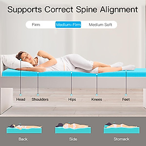 Airensky 2 Inch Twin XL(39"x80") Gel Memory Foam Mattress Topper,Cooling Gel Infused Mattress Pad Mattress Topper for Pressure Relief Back Pain,CertiPUR-US Certified