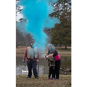 Legend & Co, Baby Gender Reveal Powder Cannons | Air Powered | Included Feature: Small Color Check Window to View Contents (2 Pink & 2 Blue Powder)