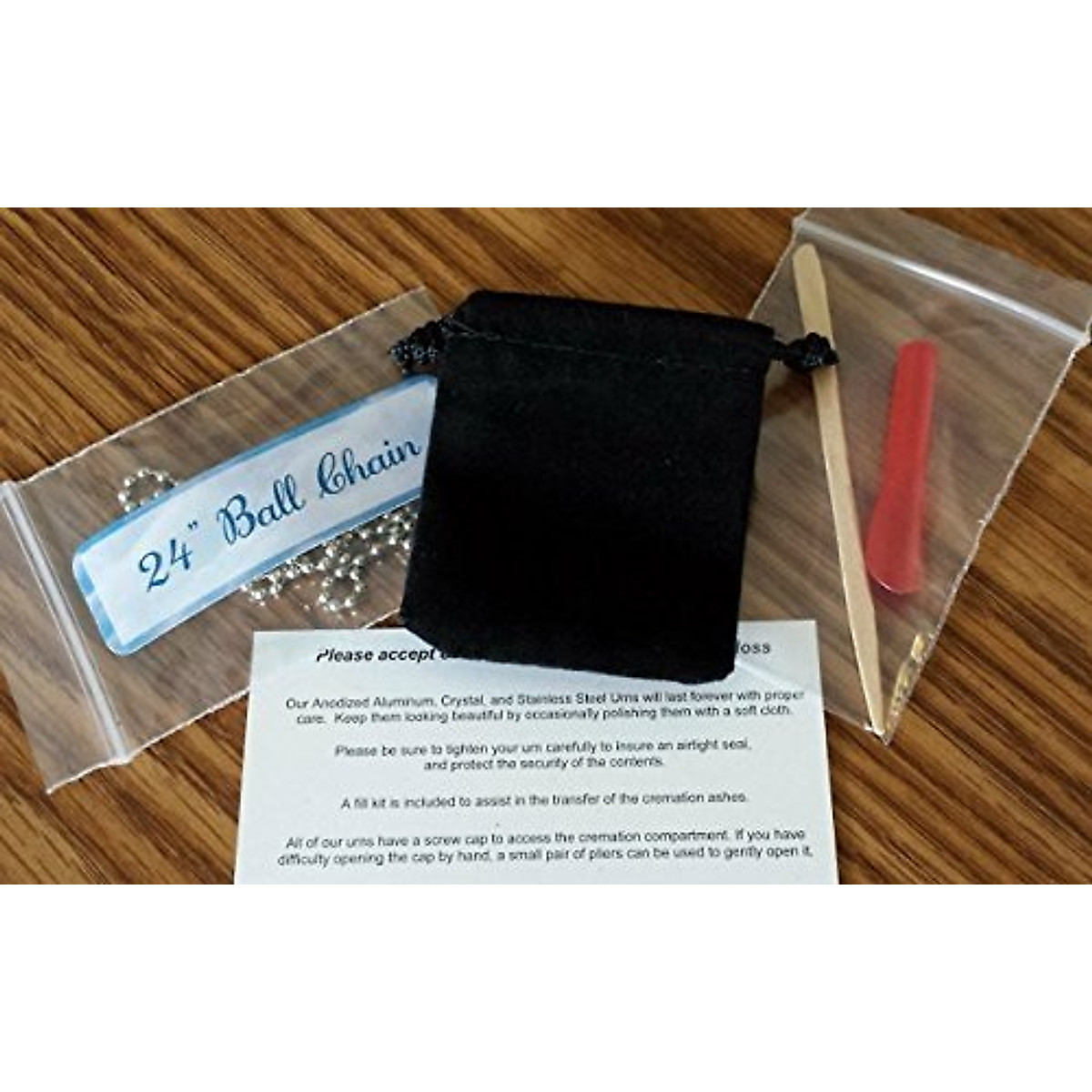 Pasco Specialty Products - Family Assortment of Ten Brushed Silver Cremation URN with Lovely Tube & Instructions - with 10 Velvet Pouches, 10 Ball-Chains & Fill Kit - Made in USA