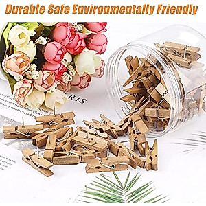 50 PCS Push Pin with Wooden Clips, Durable Wooden Push Pins, Decorative Pushpins Tacks Thumbtacks, Tacks for Cork Board Artworks Notes Photos, Craft Projects, Offices and Homes