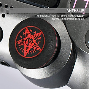 Playrealm Soft Rubber Silicone Printing Thumb Grip Cover x 4 for PS5, PS4, Xbox Series X/S, Xbox One, Switch PRO Controller(Unspeakable Pack)