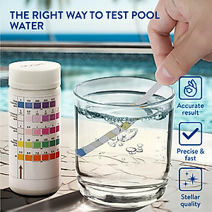 BOSIKE 6 in 1 Hot Tub Test Strips - 125 ct - Water Testing Kit for Swimming Pool & Spa - Tester for Hardness, Total & Free Chlorine, Bromine, Alkalinity & pH