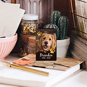 Custom Pet Keepsake Urns for Dogs, Wooden Box for Pet Ashes with Photo for Your Beloved Pets, Pet Cremation Urns as Sympathy Gifts for Pet Lovers - Small, 6" x 4" x 2.75" Pet Urns (Design 5)