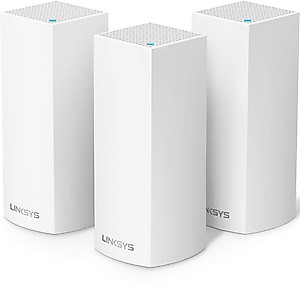 Linksys Velop Dual Band AC3600 Intelligent Mesh WiFi Router Replacement System | 3 Pack | Coverage up to 4,500 Sq Ft