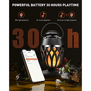 MOFOKEAY 2 Pack Outdoor Bluetooth Speakers,Wireless Speaker with LED Flame Speaker BT 5.0,Waterproof Torch Lantern for Patio Pool Party,Gifts for Women Men