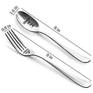XIKAINUO 2 Pieces I Cerealsly Love You Engraved Stainless Steel Spoon and Fork for Mothers Fathers Valentines Day Wedding Anniversary Boyfriend Girlfriend Birthday Gifts