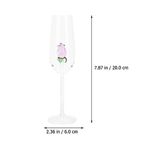IMIKEYA Rose Wine Glass: 1PCS Cocktail Cup Crystal Flute Wine Goblet Rose Cup Red Wine Goblet Red Wine Glass for Party Dinner Wedding Birthday Christmas Festival Wine Cocktail Glass