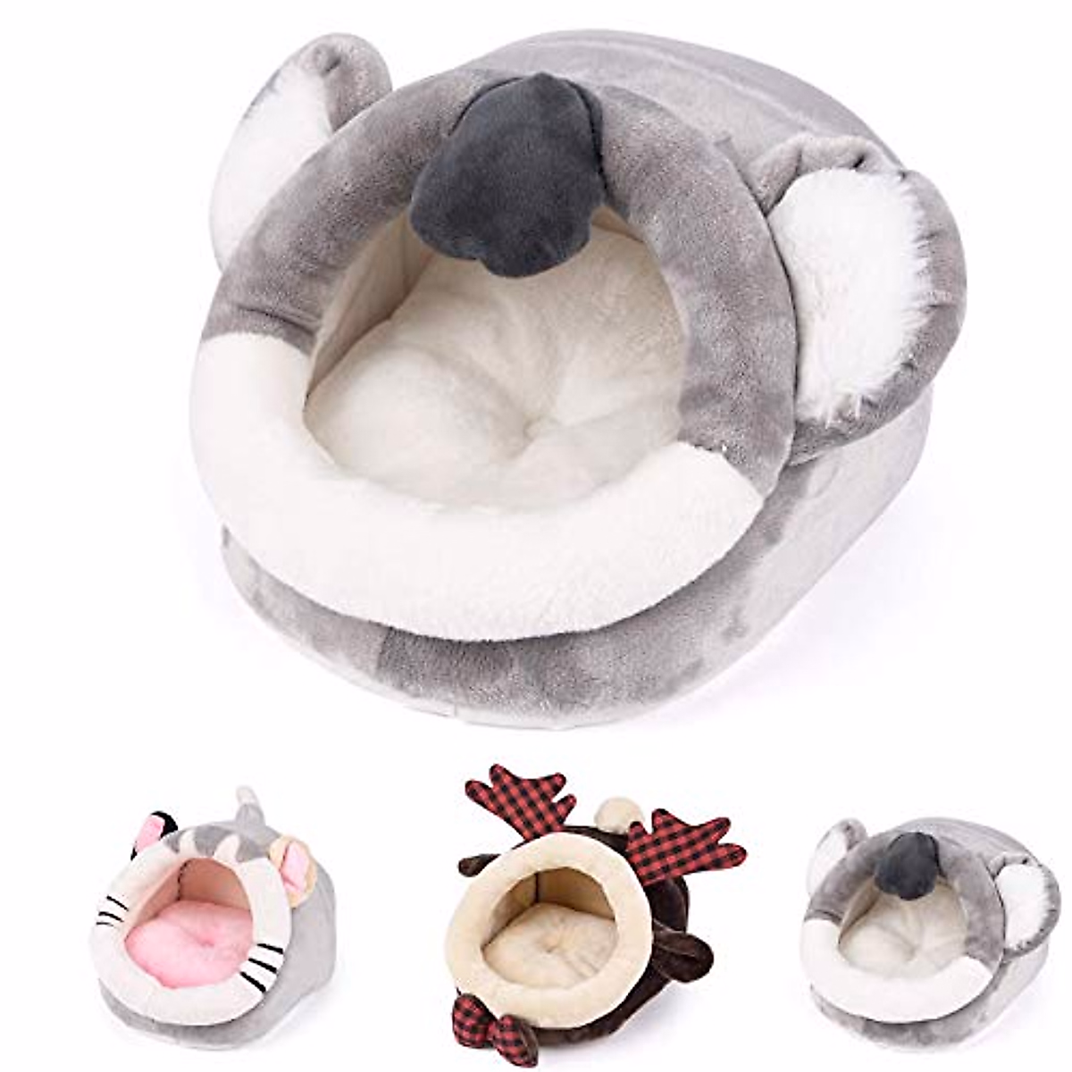 ABLAZEZAI Guinea Pigs Hideouts Chinchilla Hedgehogs Bed Hamster Supplies Dutch Rats Bearded Dragon Ferrets Rabbit House Animals Bed/Cube/House (L, Koala)