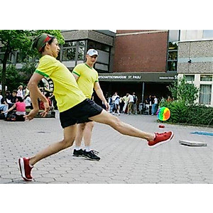 Rhyhorn 8 Packs of Monkey String Balls, Sizes of 2.7 inches, 7 cm in Diameter ,Fidget Stress Balls, Rainbow Pom Bouncing Balls and Fun Party Games Monkey String Koosh Balls with 4 X Paddles