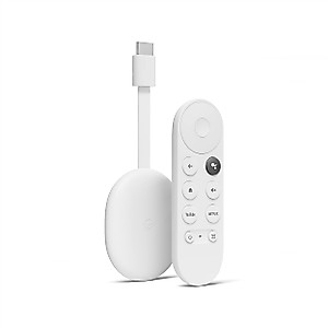 Chromecast with Google TV Watch Movies, Shows, and Live TV in 4K HDR - Snow (Renewed)