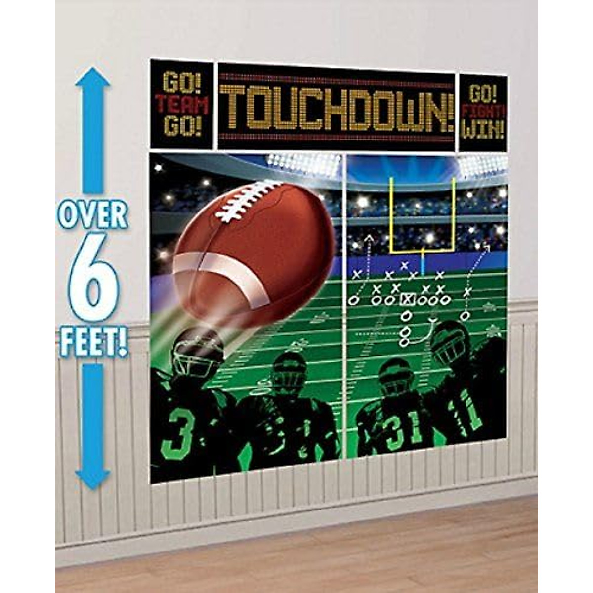 Football Decorations Backdrop Hanging Swirls and Table Cover for Birthdays Game Days Tailgating Party Supplies