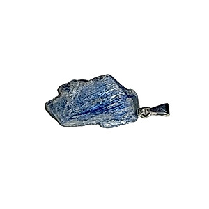Sublime Gifts 1pc Raw Blue Kyanite with Mica Rough Natural Premium Quality Free Form Pendant with Bail Loop