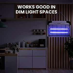 COKIT Bug Zapper Indoor, Powerful 20W Electric Indoor Insect Killer, Bug Zapper, Fly Zapper, Mosquito Killer for Home Kitchen Garage Patio, 2 Extra Replacement Bulbs (with Bug Collection Tray)