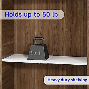 KIKIBRO Expandable Closet Shelf Organizer, Adjustable Shelves, Extendable Storage Shelving Rack Divider for Cabinet Pantry Cupboard Kitchen (2, White Small)