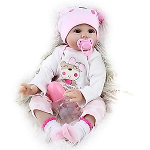 CHAREX Reborn Baby Dolls Lucy, 22 inch Realistic Reborn Girl Doll, Lifelike Newborn Baby Doll Soft Vinyl Weighted Gift Set