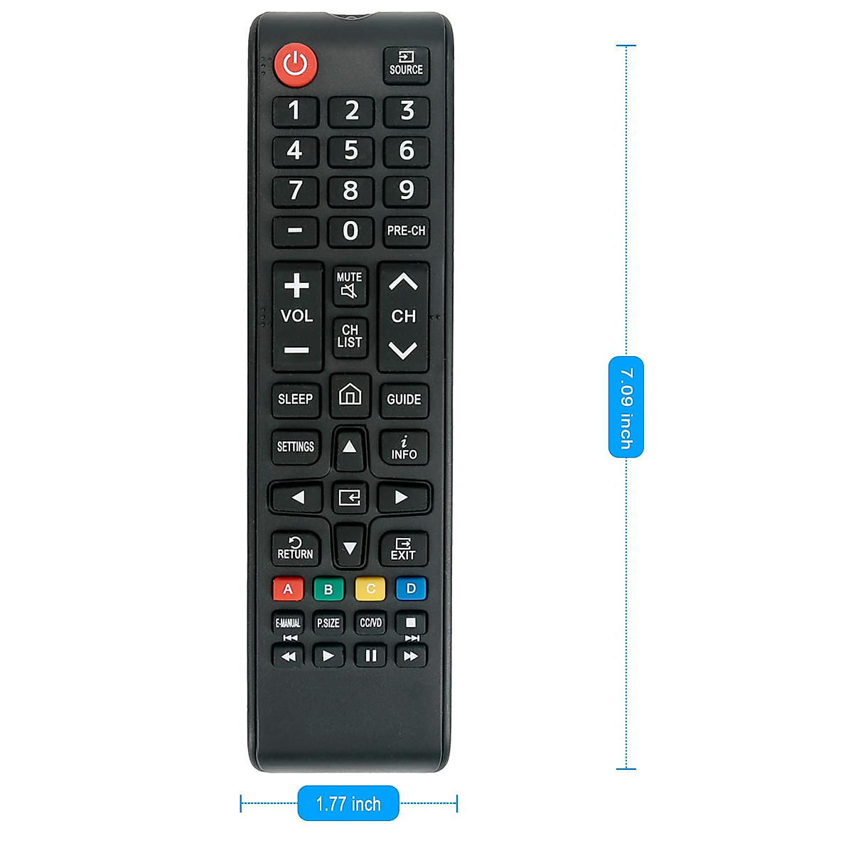 Remote Control Replacement Applicable for Samsung TV UN40NU7100FXZA UN43NU7100FXZA UN50NU7100FXZA UN55NU7100FXZA UN58NU7100FXZA UN65NU7100FXZA UN75NU7100F UN32N5300AFXZA UN55NU6900FXZA UN43NU6900FXZA