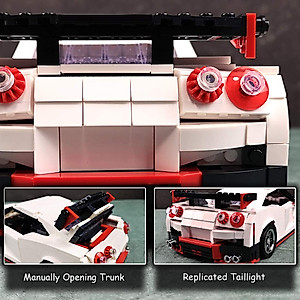 Nifeliz Mini Sports Race Car GTRS MOC Building Blocks and Construction Toy, Adult Collectible Model Cars Set to Build, 1:14 Scale (1024 Pcs)