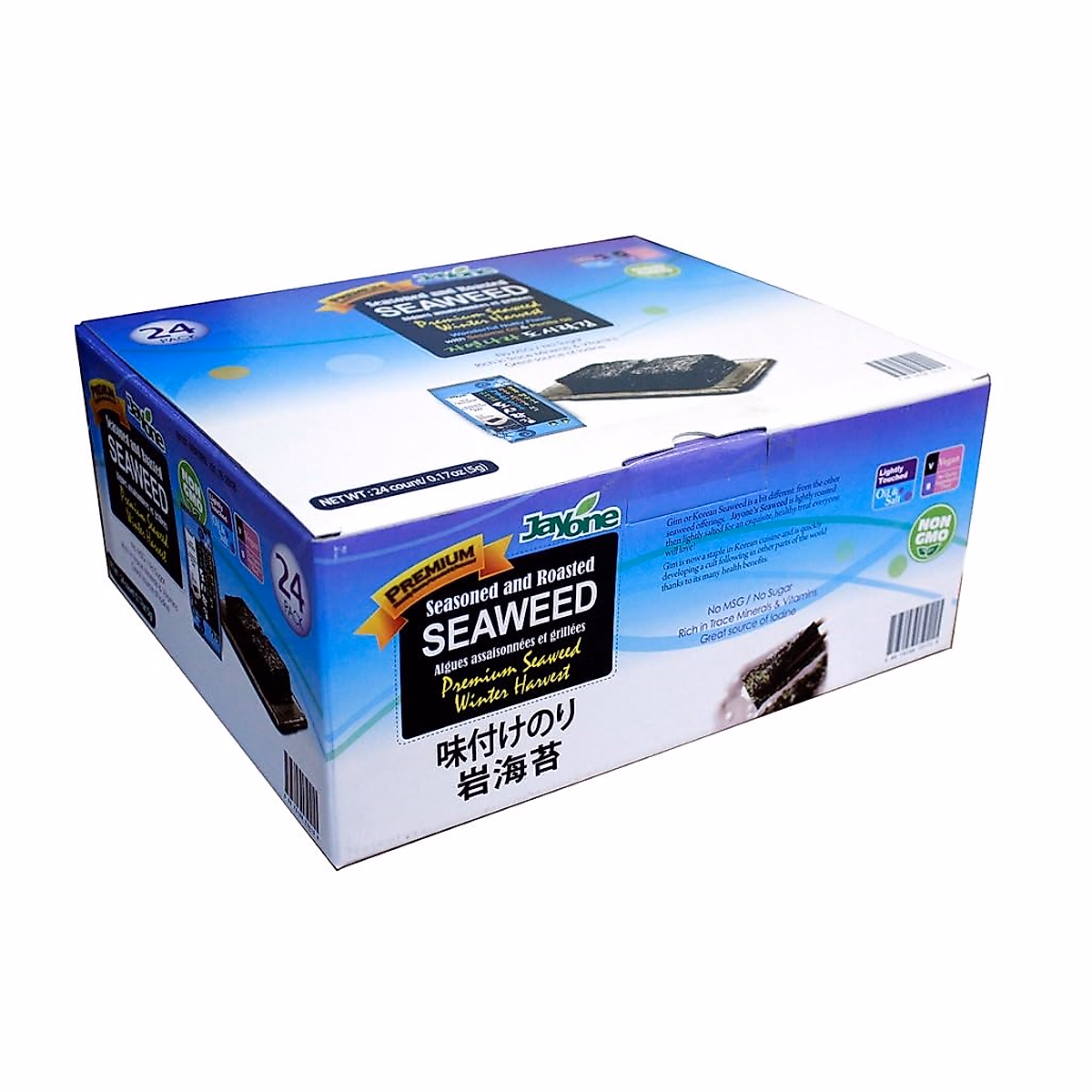 Jayone Seaweed, Roasted and Lightly Salted, 0.17 Ounce (Pack of 24),Nutty flavor