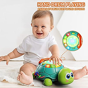 Letapapa Baby Toys 6 to 12 Months, Crawling Baby Toy for 12-18 Months, Musical Turtle Toy with Light & Sound, Educational Toy Birthday Easter Gift for Infant 3 4 5 6-12-18 Month 1 2 Year Old Baby