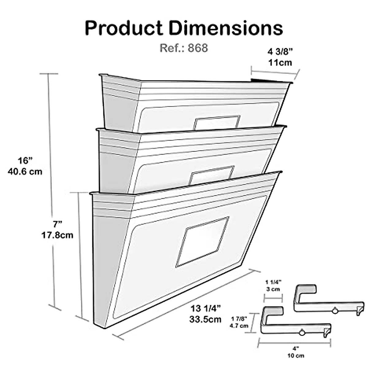 Acrimet Wall Mount Pocket File Organizer Holder (Hangers Included) (Clear Green Color) (3 Pack)