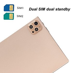 AMONIDA Kids Tablet, for Android 12 100‑240V 6GB 128GB 10in Tablet Gold for Learning (US Plug)