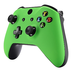 eXtremeRate Green Soft Touch Front Housing Shell Case for Xbox One S/X Controller, Comfortable Replacement Kit Faceplate Cover for Xbox One Wireless Controller Model 1708 - Controller NOT Included