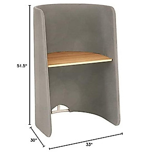 Safco Products Roam Touchdown Personal Workstation, Laminate Desktop, Lightweight yet Durable Steel Frame, Fabric Privacy Shroud, Dark Gray