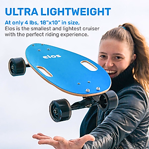 ELOS Skateboards Complete Lightweight - Mini Longboard Cruiser Skateboards Built for Beginners and Urban commuters. Gift Ready, Bagged. Wide and Stable Wooden Skateboard Deck. Campus Board.