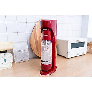 Drinkmate OmniFizz Sparkling Water and Soda Maker, Carbonates Any Drink Without Diluting It, CO2 Cylinder Not Included (Royal Red)