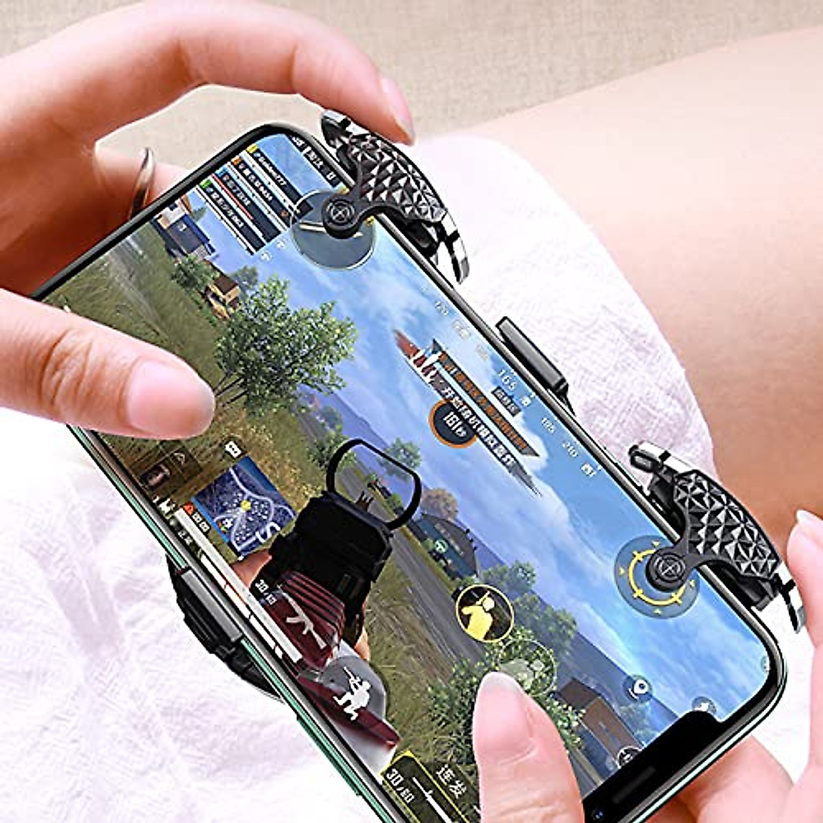 Mobile L1 R1 Gaming Controller for FPS Games, Phone Gaming Controller Trigger Joystick Buttons Full Screen Phones Compatible