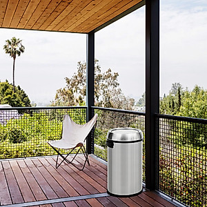 GlowSol 17 Gallon Large Capacity Kitchen Trash Can with Swing Lid, Commercial Trash Can, Heavy Duty Brushed Stainless Steel Garbage Can, 65 Liter, Suitable for Kitchen Outdoor Office