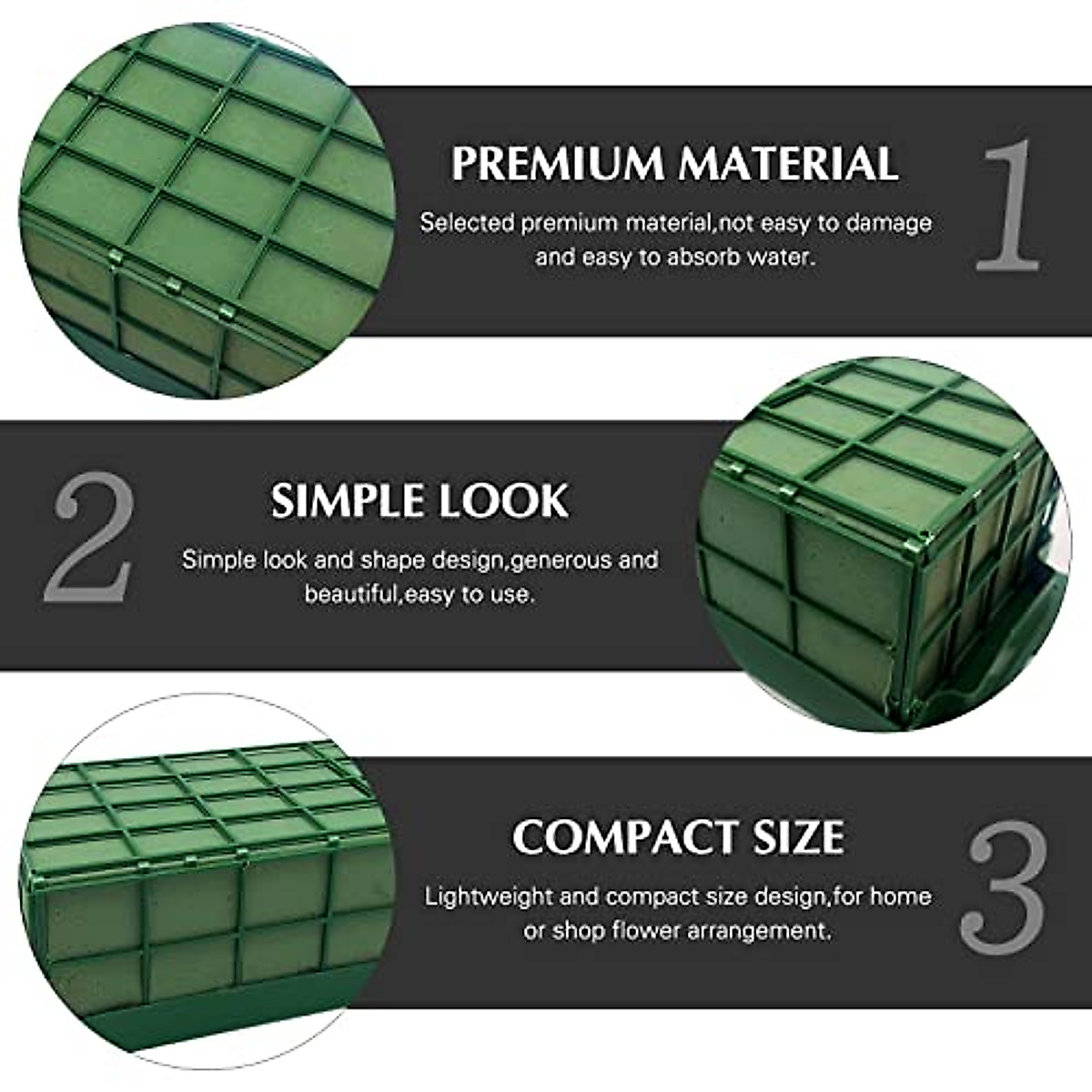 2 Pieces Floral Foam Cage,Flower Arrangements Supplies with Floral Foam,Rectangle Flower Holder Floral Foam Bricks for Fresh Flower Wedding Holiday Decorations