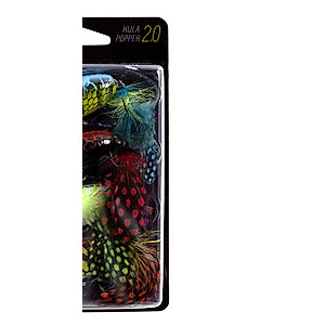 Arbogast Hula Popper 2.0 Topwater Fishing Lure with Feathered Treble Hook and Crackle Pattern Body, 2", 3/8 oz, Multi, 4-Pack