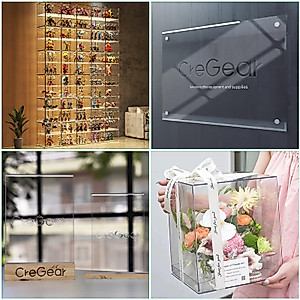 Plexiglass Sheets Clear Acrylic Sheets - 6 Pieces of CreGear 12" x 12" 0.04" Thick Transparent Plexi Glass, for Craft, Photo Frame, Signs, DIY Display Projects - Cut to Size with Laser or Saw Tools