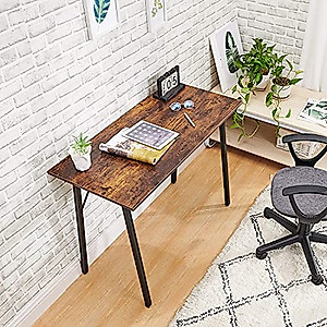 Coavas Computer Desk 40 Small Student School Writing Desk, Easy Assembly Study Writing Table Home Office Desk Modern Simple Style PC Desk for Small Space, Study Kids Black Desk, Metal Frame
