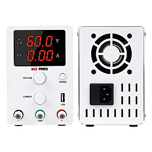 NICE-POWER DC Power Supply Adjustable Variable 3Digital LED Display Adjustable Regulated Switching Lab Bench Power Supply Digital (60V 5A)