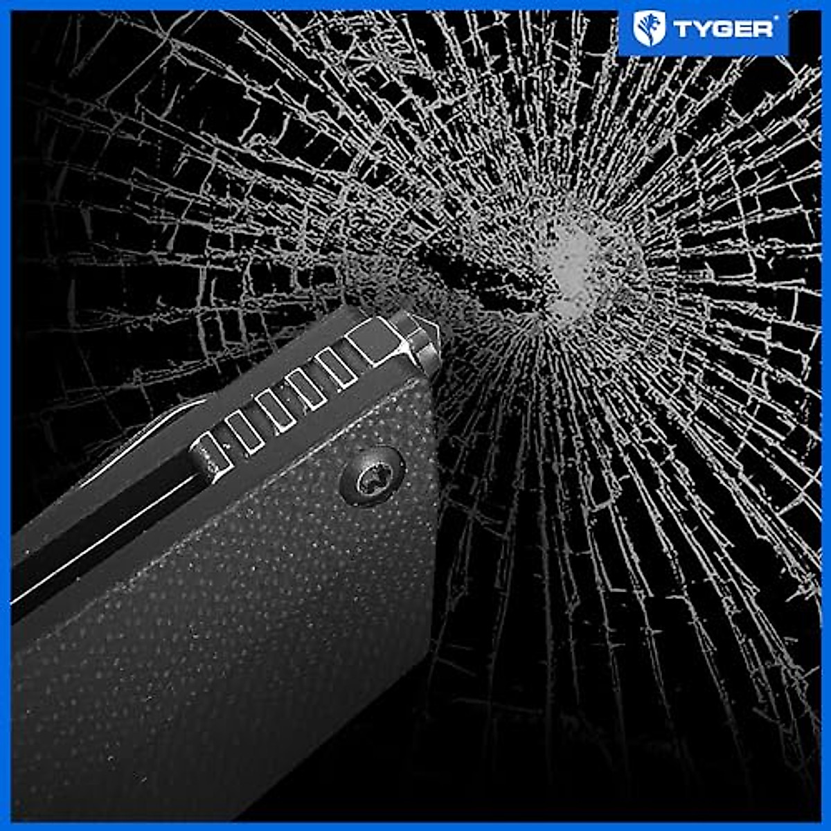 Tyger K7 EDC Folding Pocket Knife | Black Stone-washed 154CM Steel Blade | G-10 Handle | TG-KF9C2898