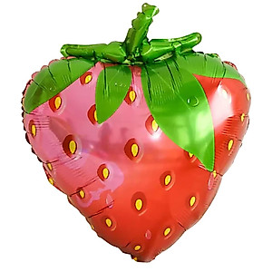 Oopat DIY Strawberry Balloon Garland Arch Kit for Girl Baby Shower Sweet One Strawberry First Birthday Theme Party Backdrop Decor (Pink)