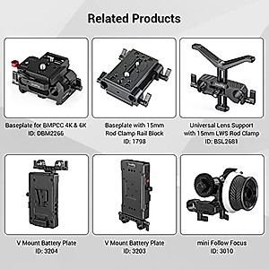 SmallRig 15mm Carbon Fiber Rod for 15mm Rod Support System (Non-Thread), 8 inches Long, Pack of 2 - 870