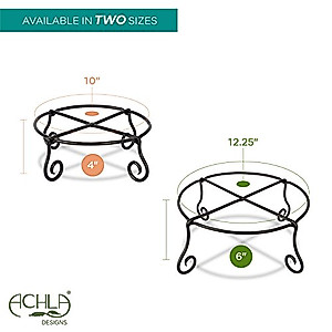 Achla Designs Piazza Flower Pot Plant Stand, Small,Black