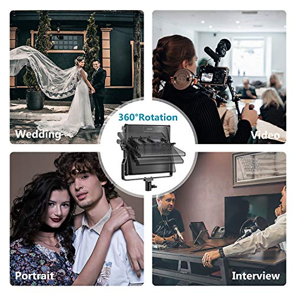 Neewer 2 Packs Advanced 2.4G 660 LED Video Light Photography Lighting Kit, Dimmable Bi-Color LED Panel with LCD Screen, 2.4G Wireless Remote and Light Stand for Portrait Product Photography