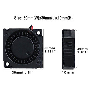 2Packs Wathai 30x30x10mm Brushless Turbo Blower Cooling Fan 30mm 12V ¡­