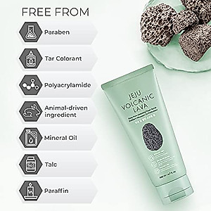The Face Shop Jeju Volcanic Lava Deep Pore Cleansing Foam Scrub - Absorbs Sebum Pore Cleanser - Pore Control Exfoliating Face Wash Face Scrub - Blackhead Removal - Korean Skin Care Face Exfoliator