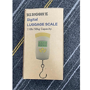 BINGONE Digital Hanging Fishing Scale, Portable Hanging Hook Scale Fishing Scale Luggage LCD Digital Weight Electronic 110lb/50kg for Home and Outdoor