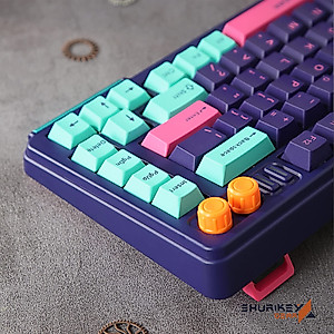 Shurikey 75% Wireless Mechanical Keyboard, Compact 81 Keys Wired Gaming Keyboard (Varmilo EC V2 Sakura Switch) for Windows Mac OS Android, White LED Backlit - Saizo 003