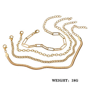 ANYILVTULI Gold Chain Bracelets for Women Snakebone Bracelets Simple Bracelets