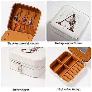 Yesteel Initial Jewelry Case Jewelry Organizer Jewelry Boxes for Traveling, Best Friends Birthday Gifts for Women Gifts for Friends Female Initial N