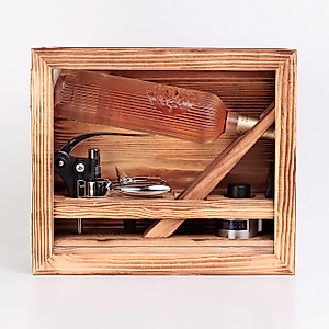 Wine Display Holder and Supplies Set - Housewarming Gifts for Women Who Have Everything, Home Buyer Closing Gift from Realtor, New House Essentials - Rack, Stopper, Corkscrew and More Accessories